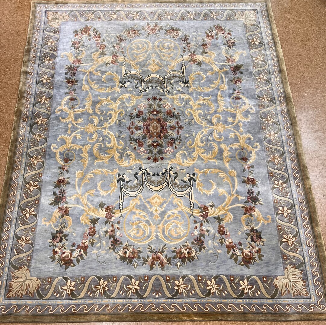 9 X 12 Savonnerie Rug, Plush Wool Pile Entirely Hand Knotted - Etsy