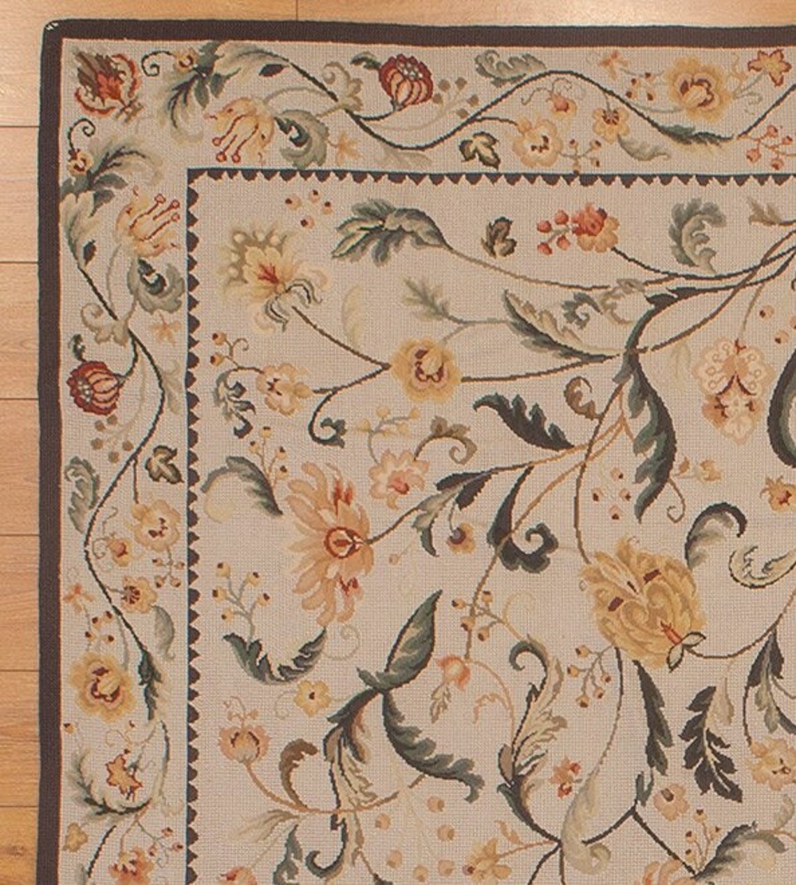 Multi Weave Hand Made Needlepoint Carpet Spanish Design 7.8 X 9.11 New ...