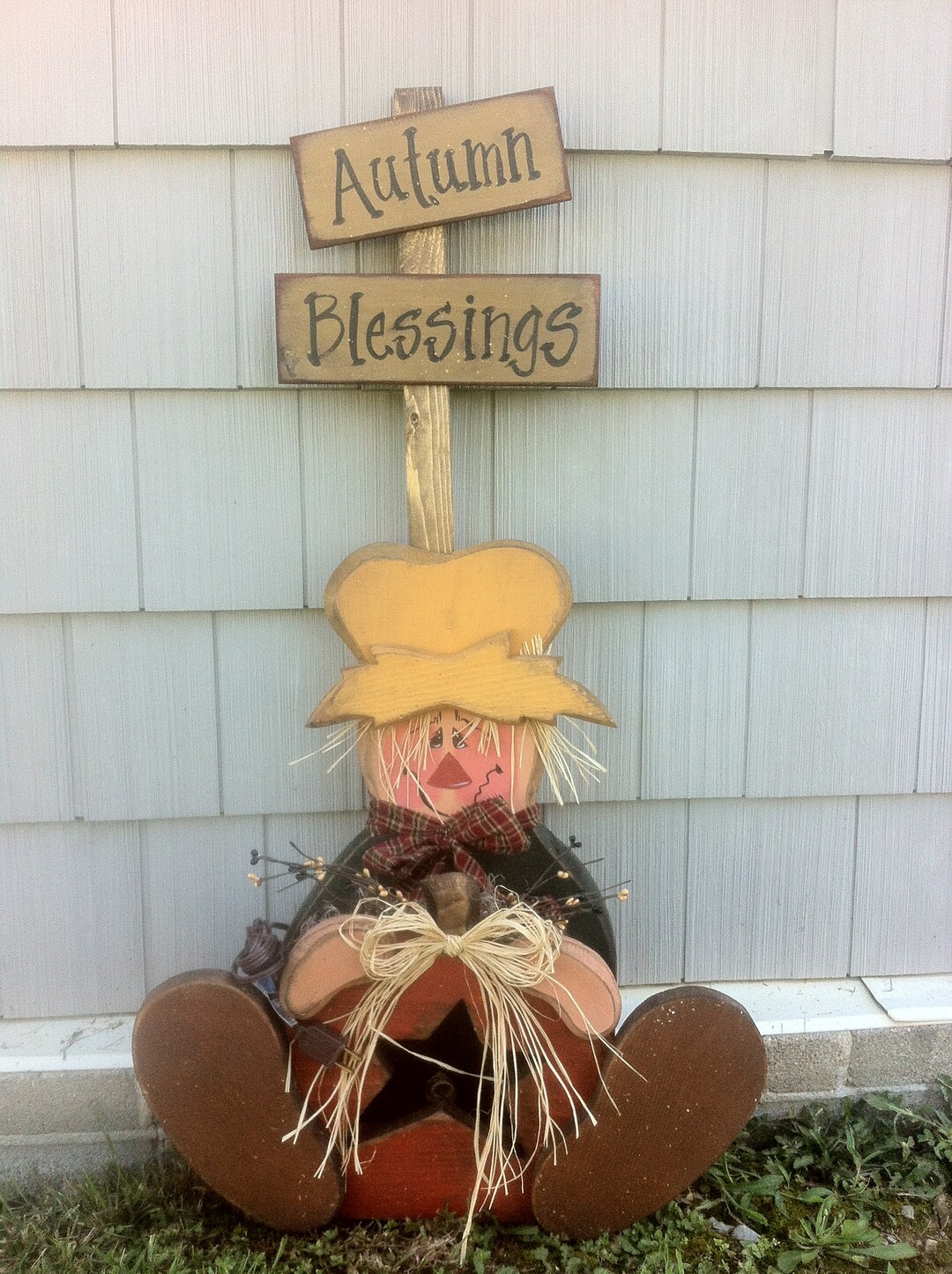 E-PATTERN Autumn Blessings Large Sitting Scarecrow Wood Craft DIY ...