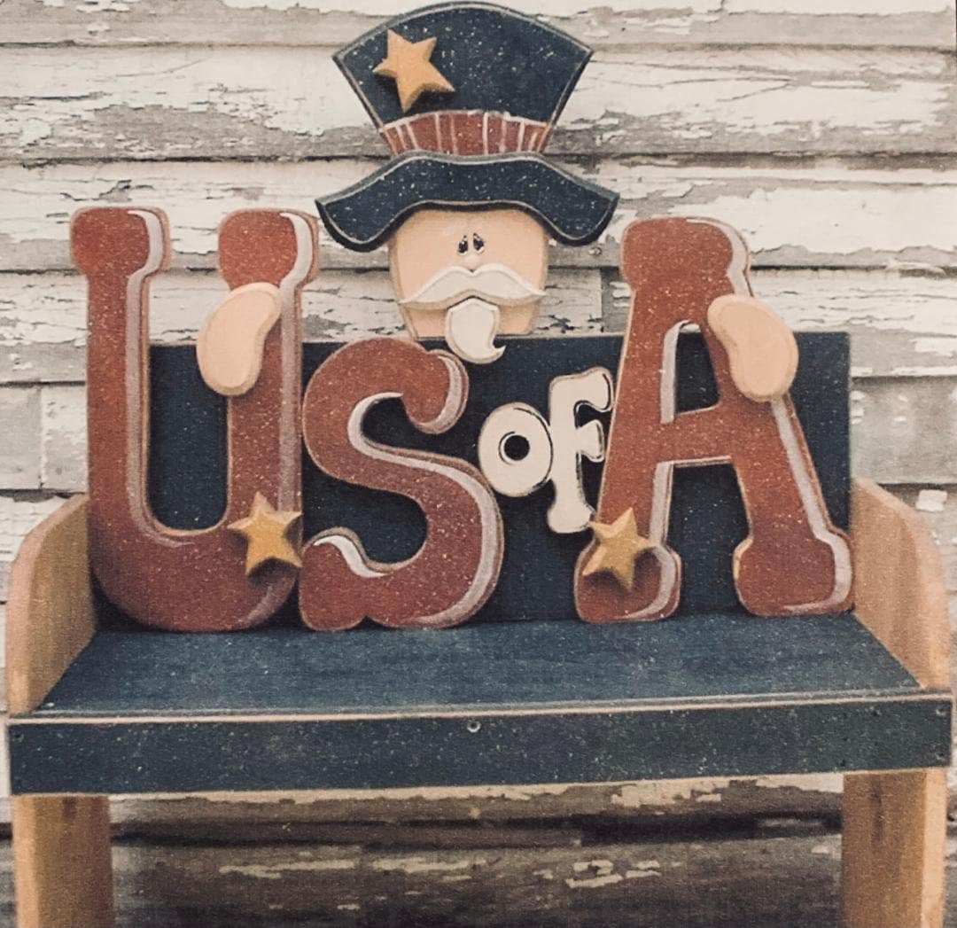 E- PATTERN US of A Americana Bench Wood Craft DIY Pattern - Etsy