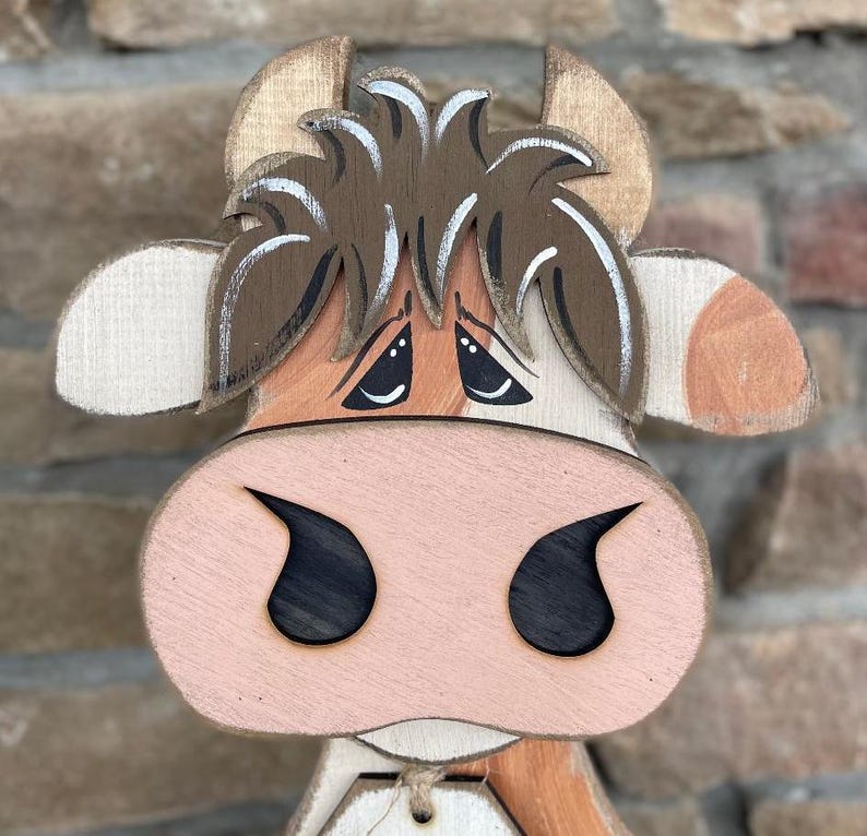 E-PATTERN Herford Cow Porch Sitter Wood Craft DIY Pattern Pdf and Svg ...