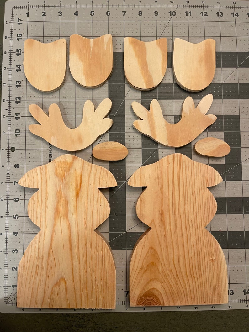 2 Set/mini DIY Reindeer Unfinished Wood Craft Kit - Etsy