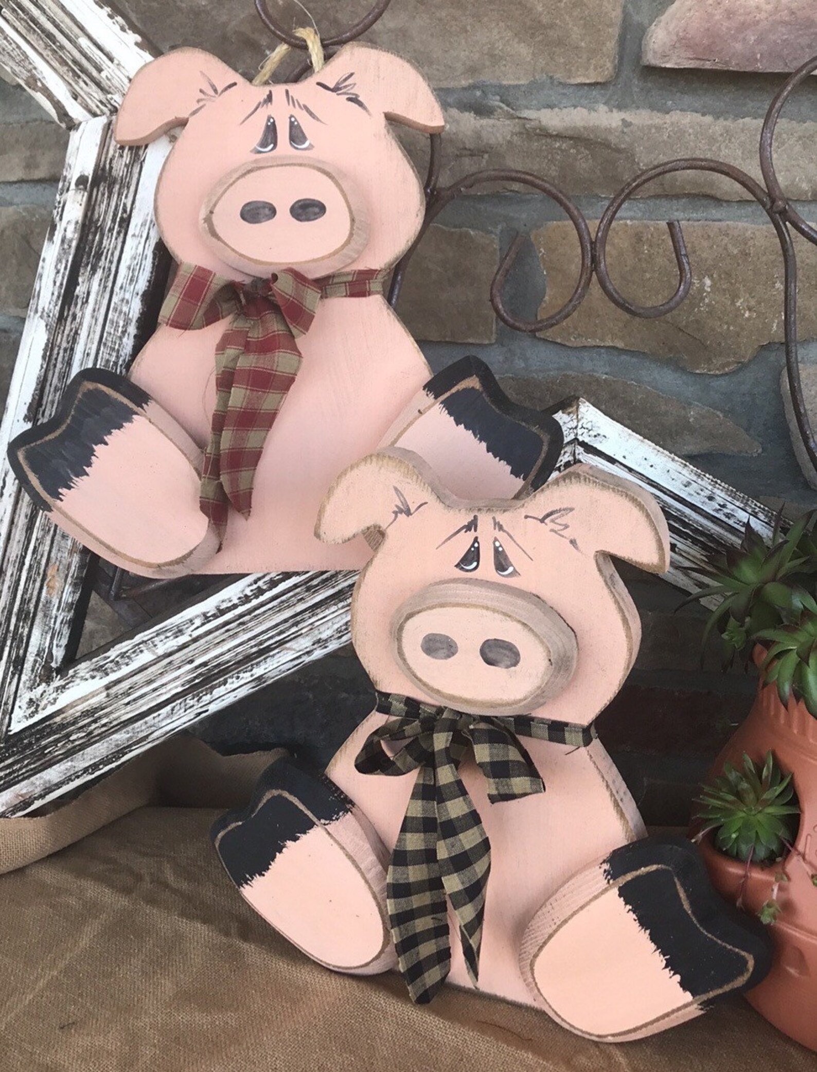 DIY Pig/chicken 2in1 COMBO Unfinished Chicken and Pig Shelf - Etsy