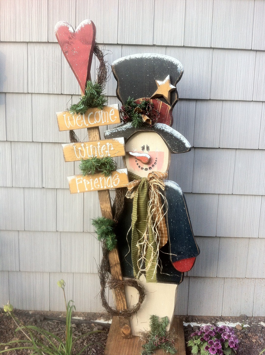 Mail Out PATTERN Welcome Winter Friends" Standing Snowman Wood Craft ...