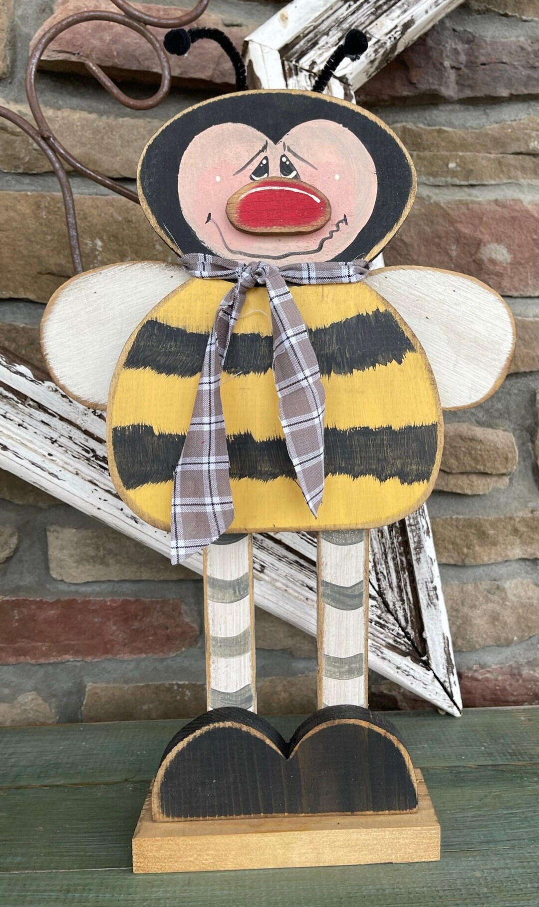 DIY Mini Critter Stick Leg Bumble Bee Unfinished Wood Craft - Etsy