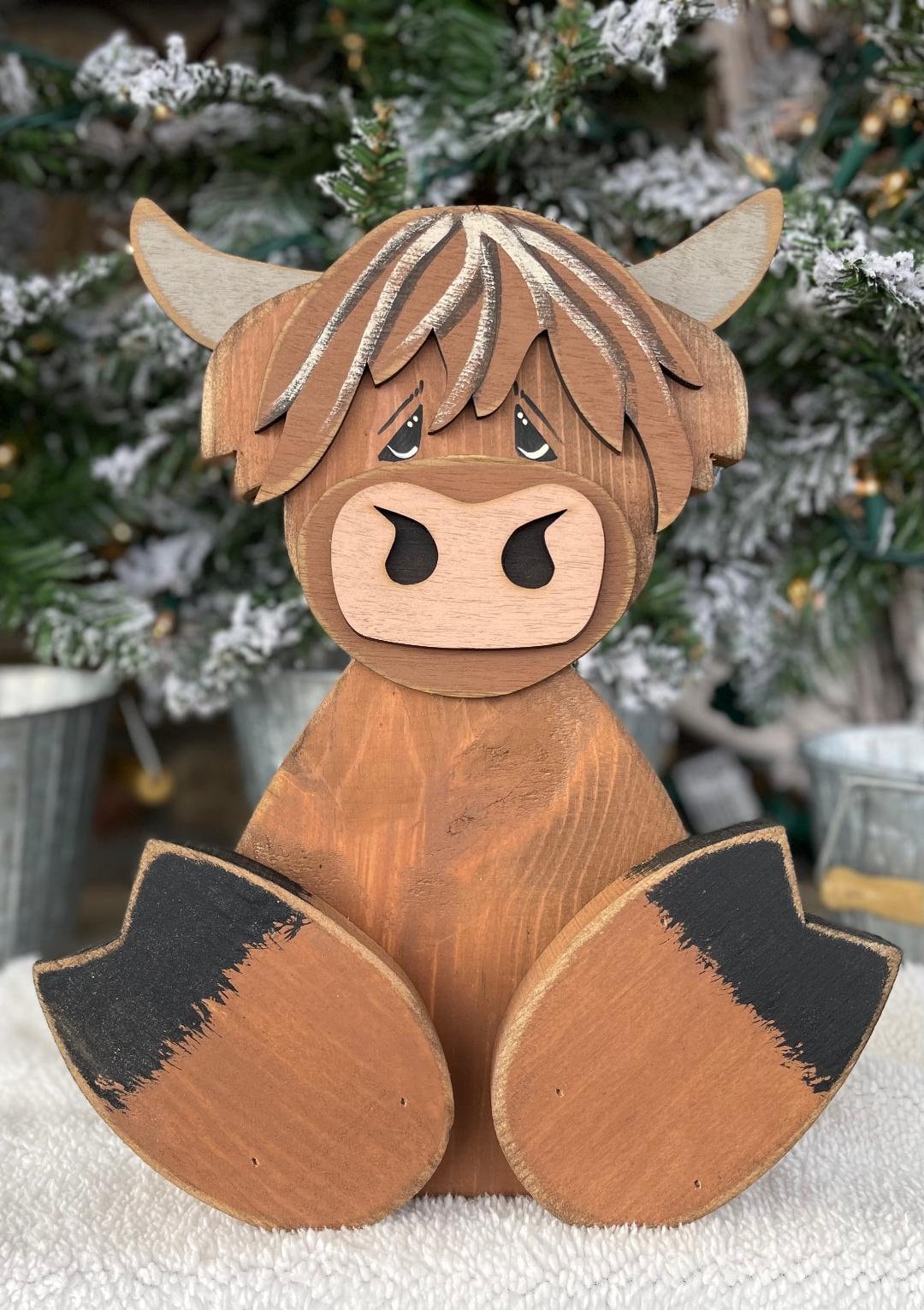 E-PATTERN Small Highland Cow Shelf Sitter Wood Craft DIY Pattern Pdf ...