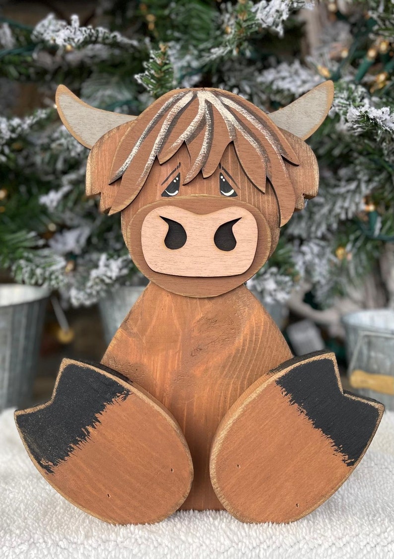 E-PATTERN Small Highland Cow Shelf Sitter Wood Craft DIY Pattern Pdf ...