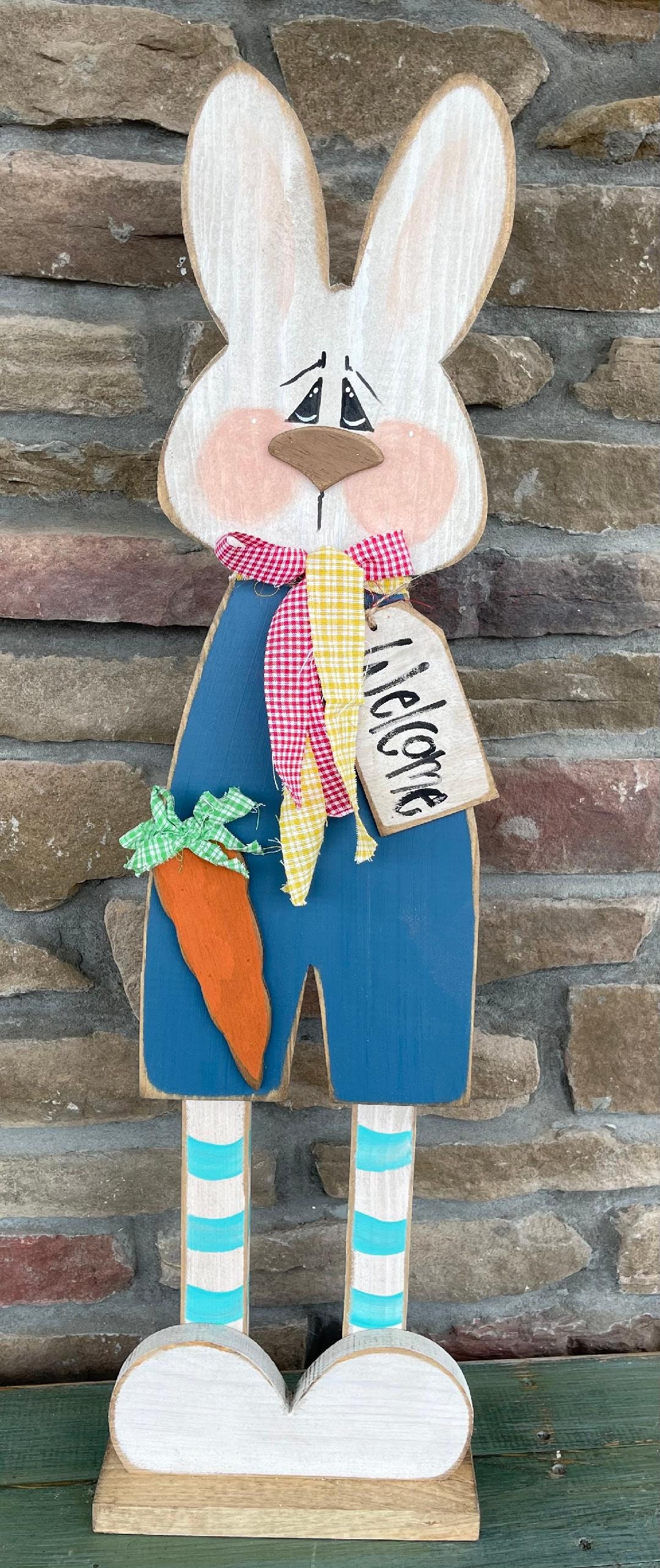 E-PATTERN Critter Stick Leg Collection Standing Boy Bunny Wood Craft ...