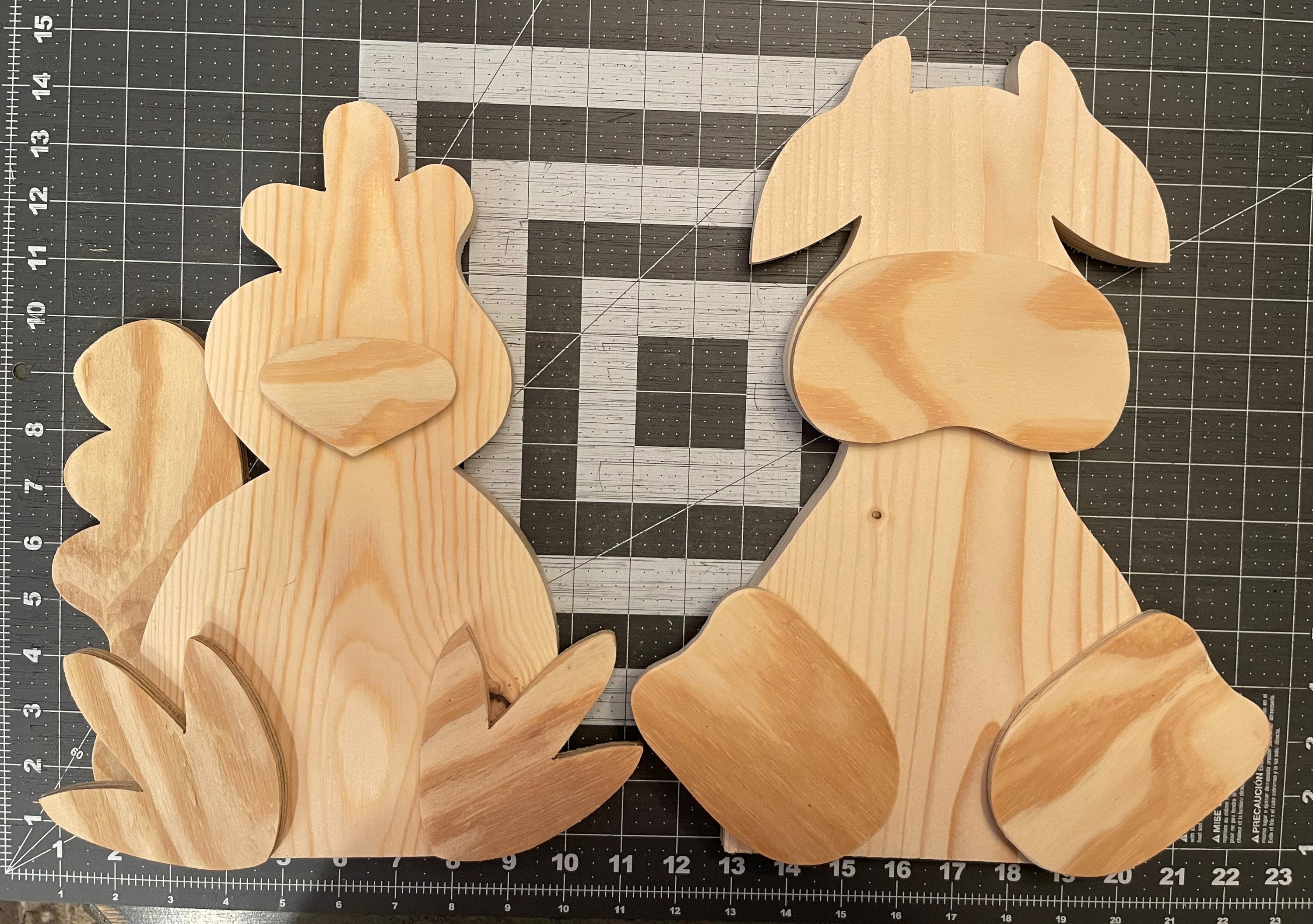 DIY Cow/chicken 2in1 COMBO Unfinished Chicken and Cow Shelf - Etsy