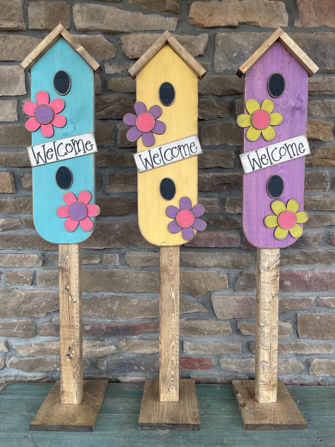 Mail Out PATTERN Springtime Birdhouse on a Post Wood Craft DIY Pattern ...