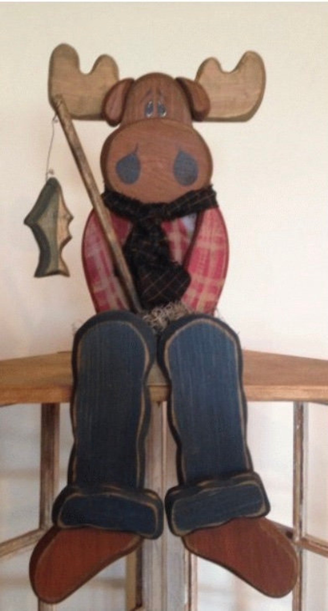 E-PATTERN Fishing Moose Wood Craft DIY Pattern - Etsy