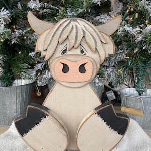 E-PATTERN Small Highland Cow Shelf Sitter Wood Craft DIY Pattern Pdf ...