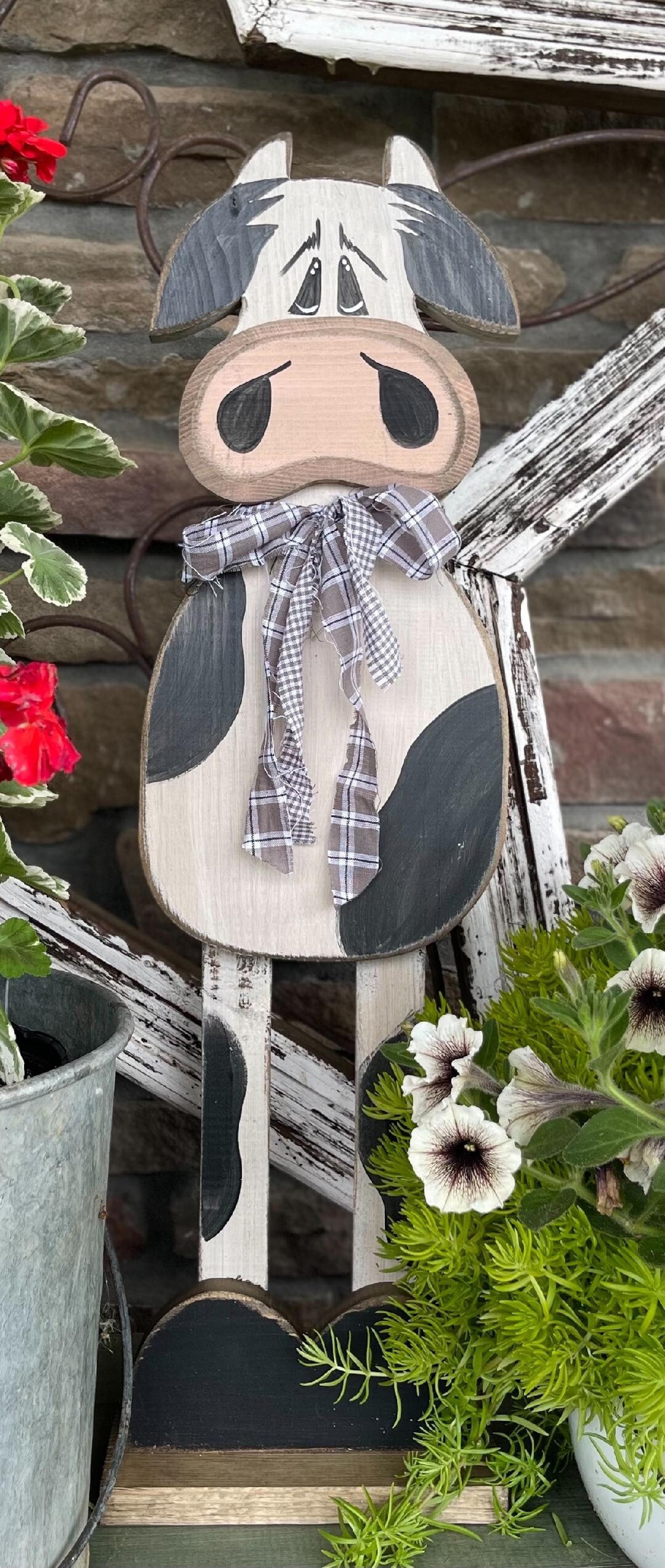 E-PATTERN Critter Stick Leg Collection Small Cow Stander Wood - Etsy