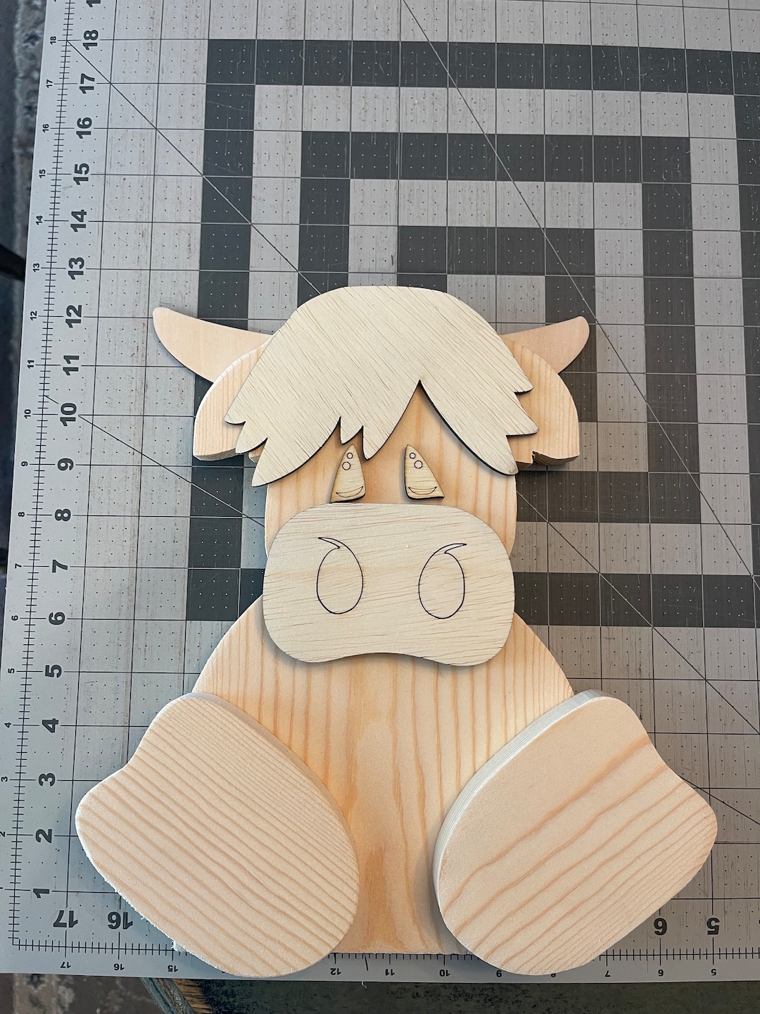 DIY Critter Highland Cow Shelf Sitter/ Hanger - Unfinished Wood Craft ...