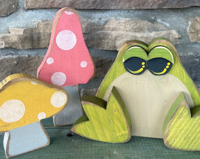 Frog, Wood Frog, Tier Tray Decor, Frog Decor, Shelf Sitter Decor ...