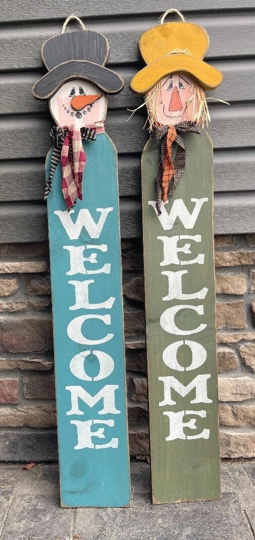 E-PATTERN Scarecrow /snowman Porch Leaner/door Hanger 2in1 - Etsy