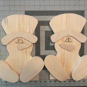 2 Set-diy Snowman - Unfinished Wood Craft Kit - Etsy