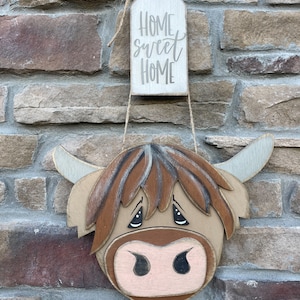 E-PATTERN Highland Cow Head Hanger Wood Craft DIY Pattern Pdf - Etsy