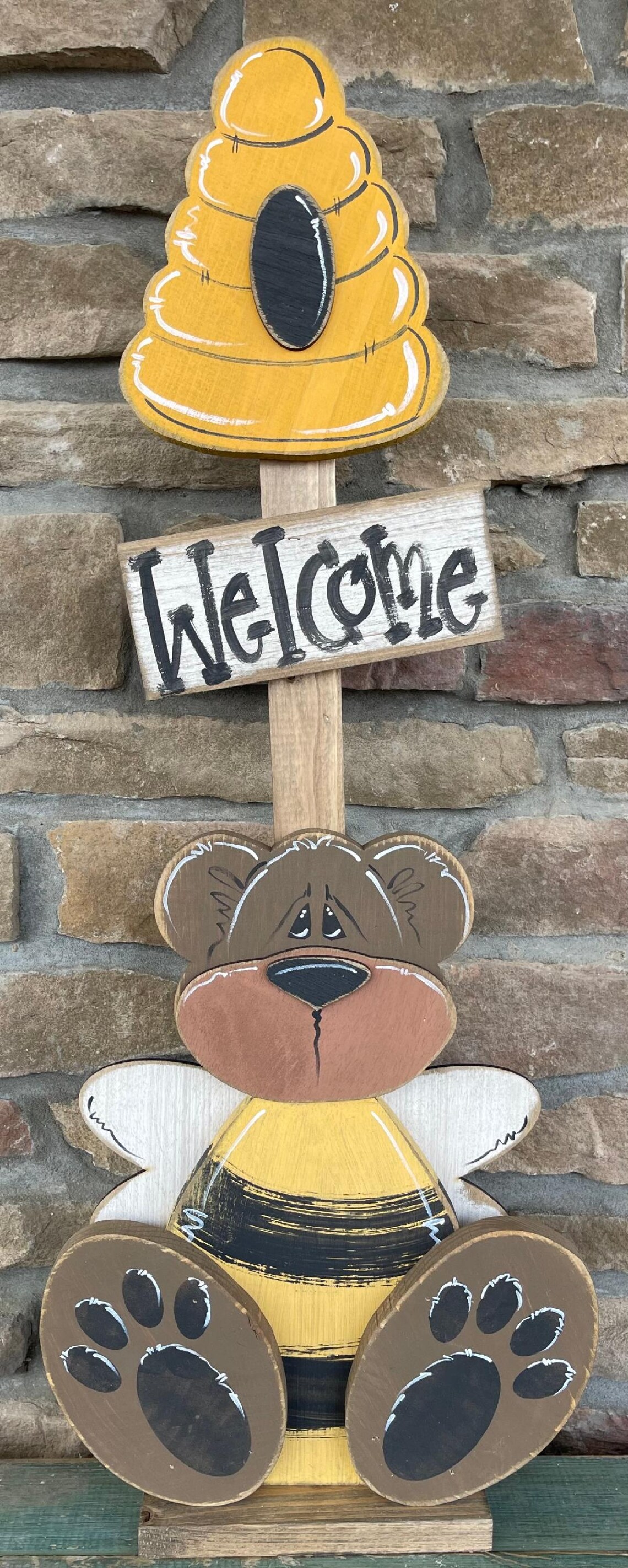 Mail-out-pattern Large Bumble Bear Porch Sitter Wood Craft DIY Pattern ...