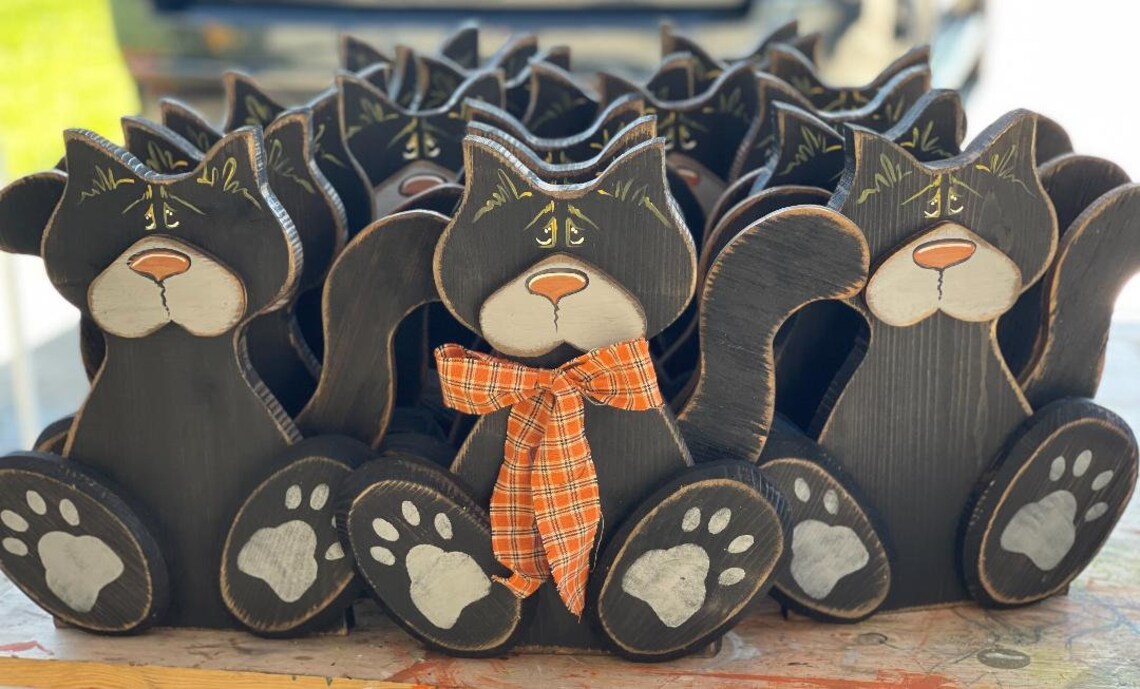 E-PATTERN Critter Sitter Small Black Cat Wood Craft DIY Pattern - Etsy