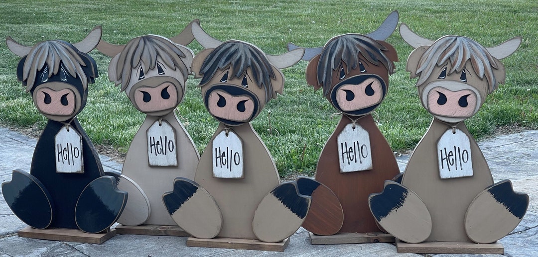 E-PATTERN Highland Cow Porch Sitter Wood Craft DIY Pattern Pdf and Svg ...