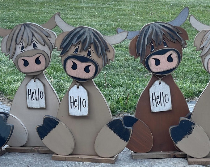 Cow Fall Porch Decoration, Hay Bale Decor, Posable Porch Sitter ...