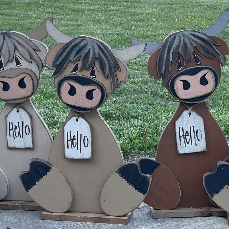 Highland Cow Wood Cutout Pattern - Etsy