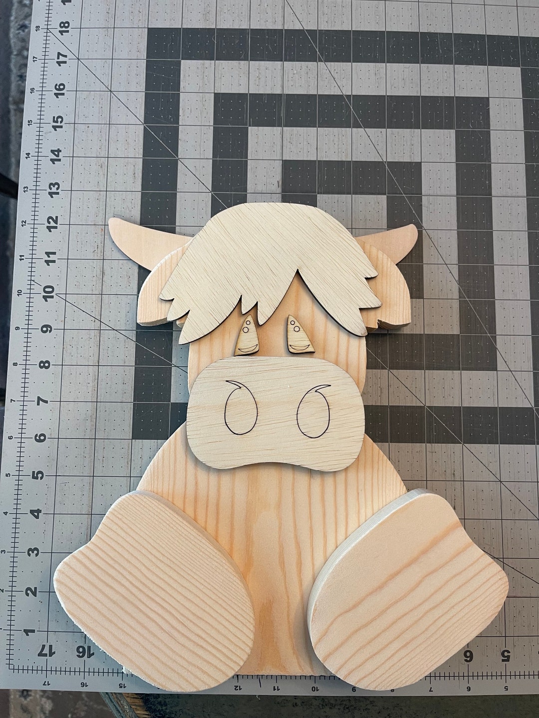 DIY Critter Highland Cow Shelf Sitter/ Hanger - Unfinished Wood Craft ...