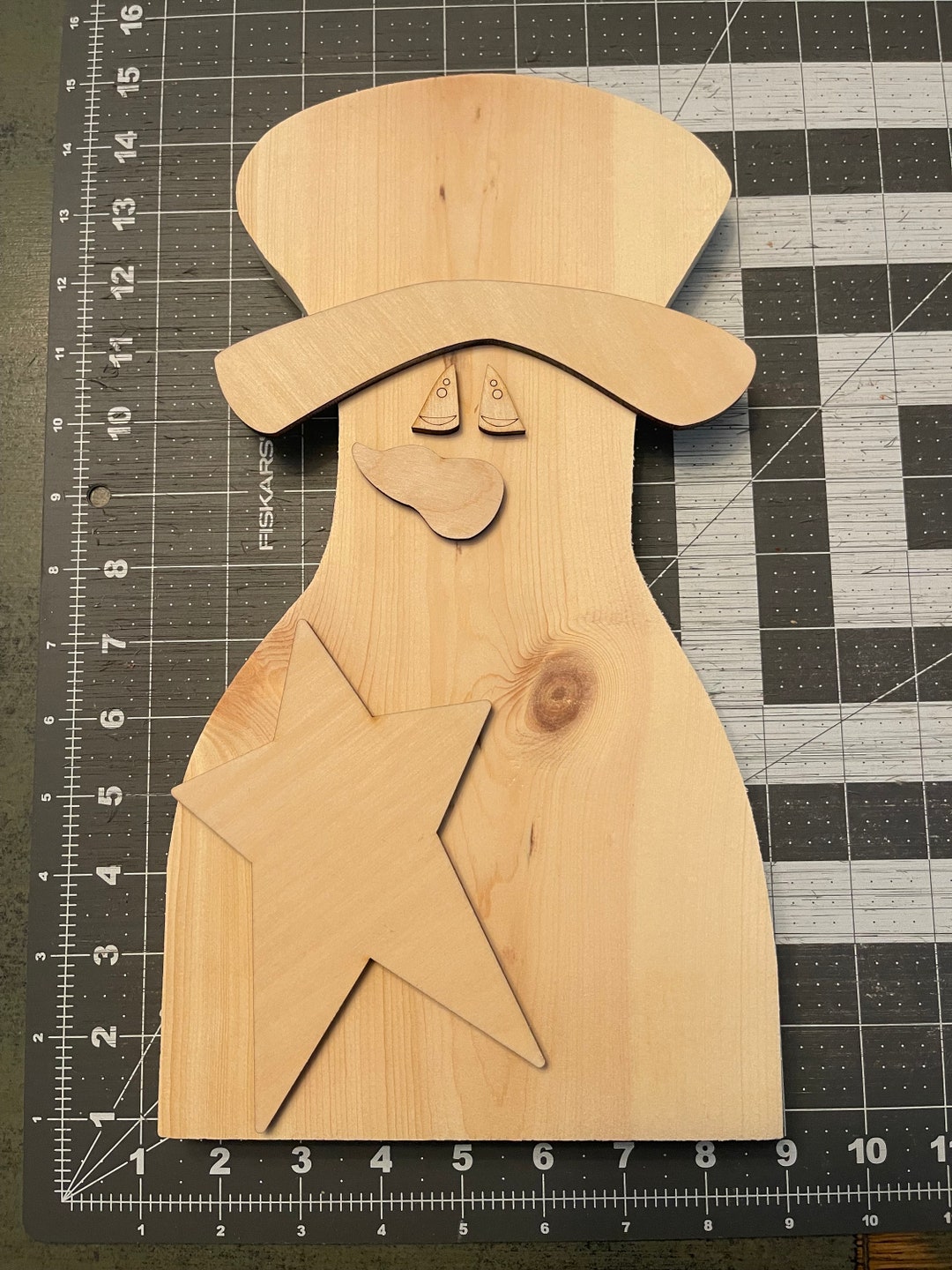 DIY Snowman W/star - Unfinished Wood Craft Kit - Etsy