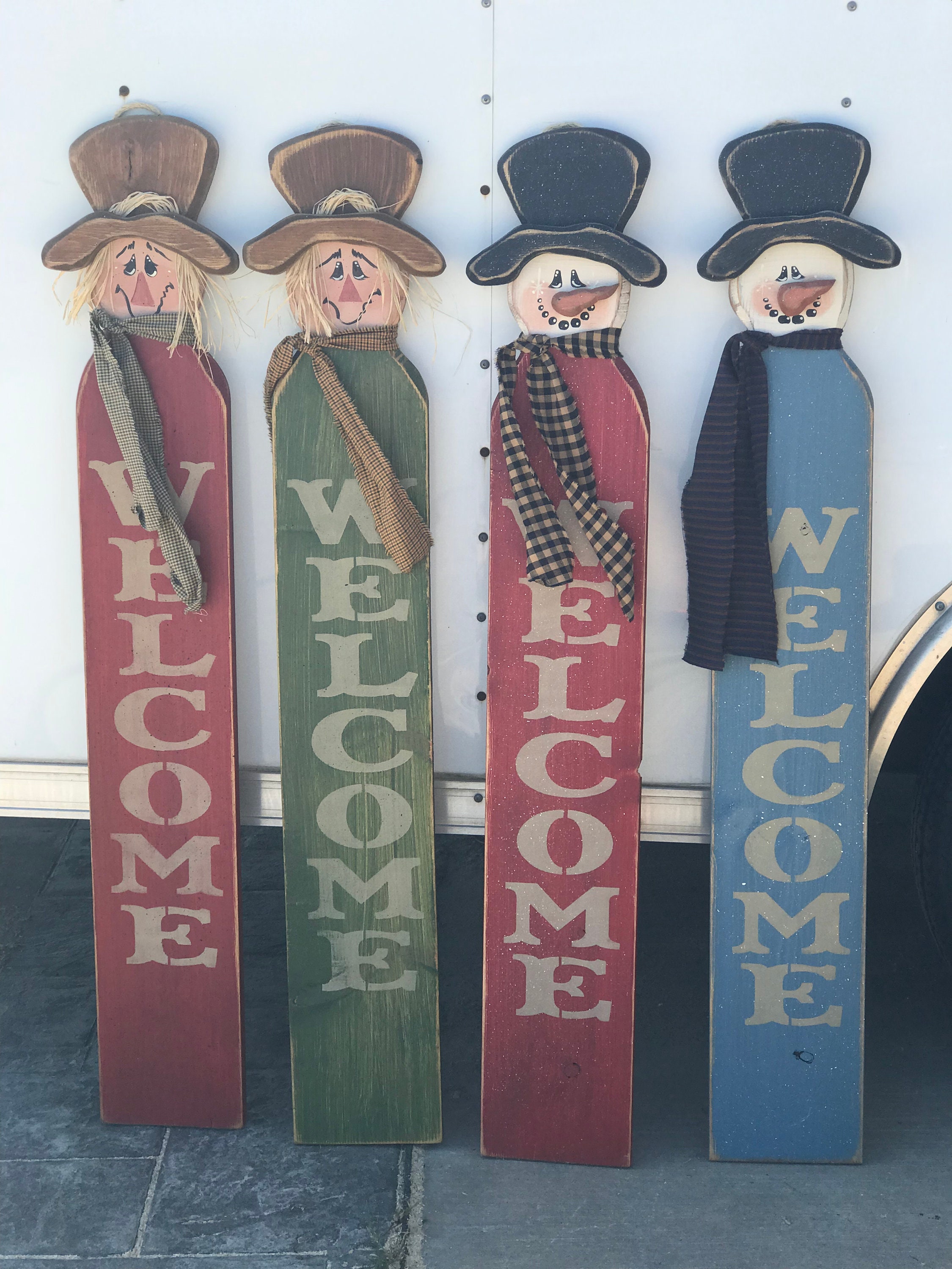 E-PATTERN Scarecrow /snowman Porch Leaner/door Hanger 2in1 - Etsy