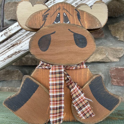 E-PATTERN Critter Sitter Moose Wood DIY Pattern - Etsy