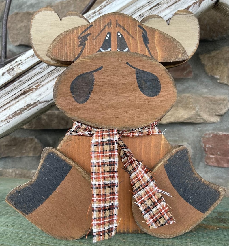Mail-out-pattern Mini-critter Sitter Moose Wood DIY Pattern - Etsy
