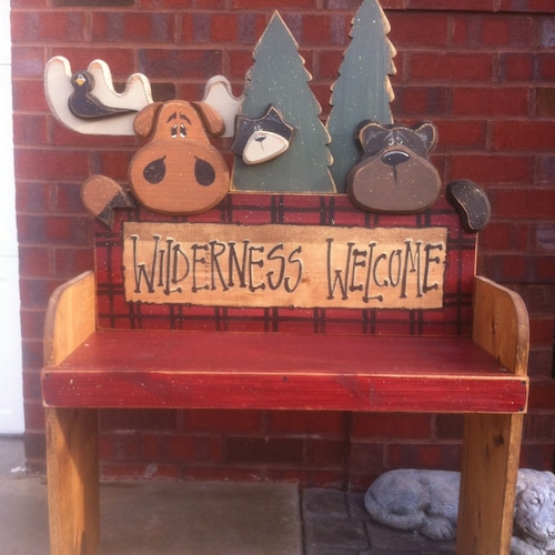 E-PATTERN Wilderness Welcome Bench Wood Craft DIY Pattern - Etsy