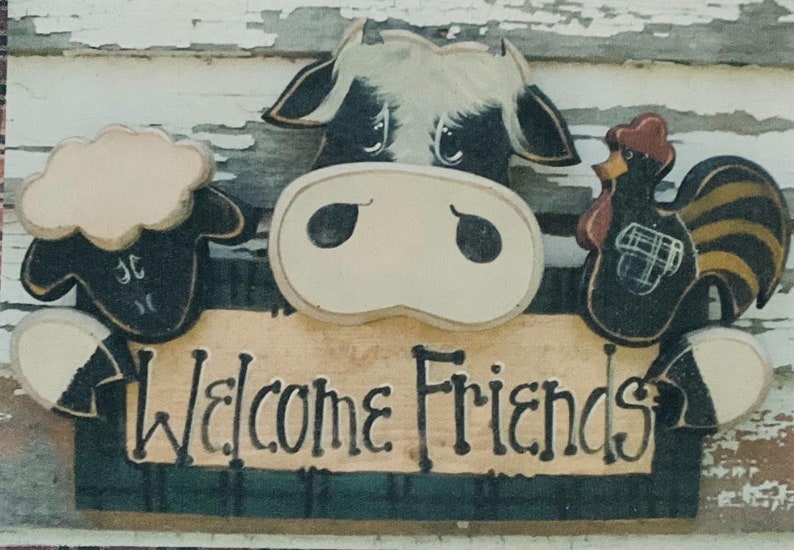 E-PATTERN Welcome Friends Barnyard Sign Wood Craft DIY Pattern - Etsy