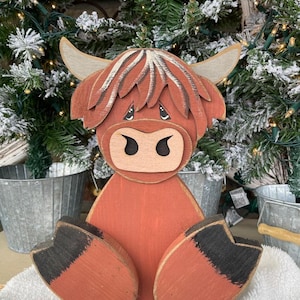 E-PATTERN Small Highland Cow Shelf Sitter Wood Craft DIY Pattern Pdf ...