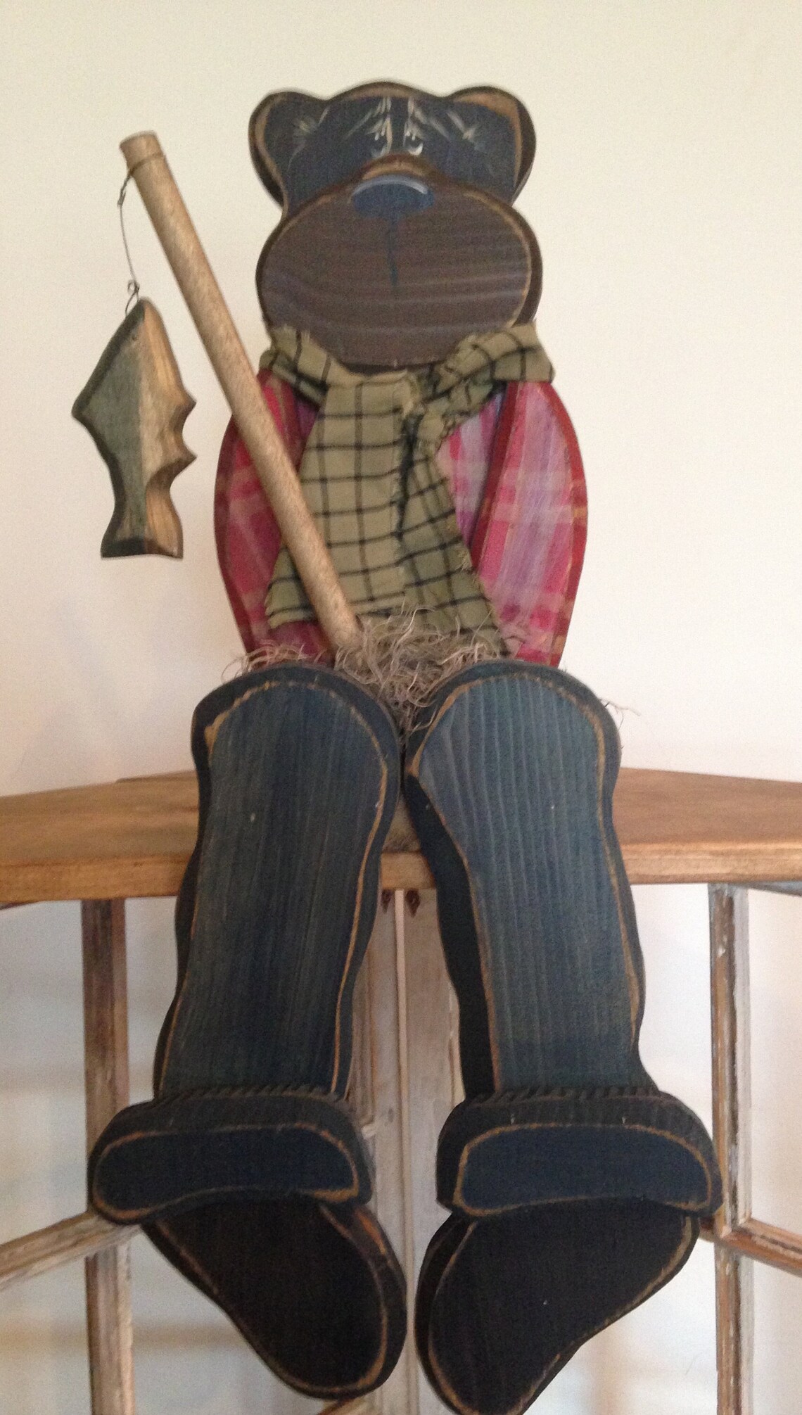 E-PATTERN Fishing Bear Wood Craft DIY Pattern - Etsy
