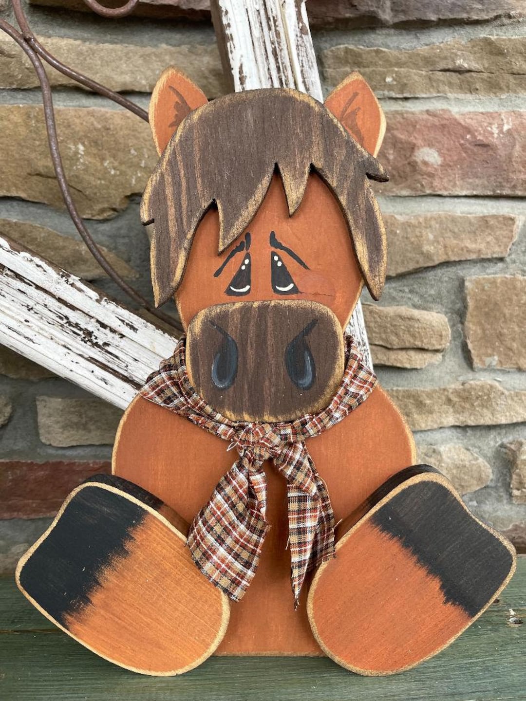 E-PATTERN Critter Sitter Collection Small Horse Sitter/hanger Wood ...