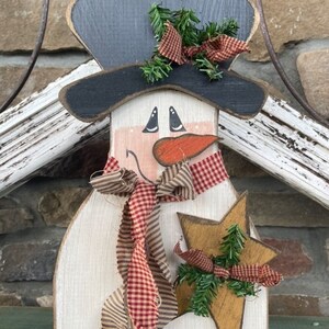 DIY Snowman W/star - Unfinished Wood Craft Kit - Etsy