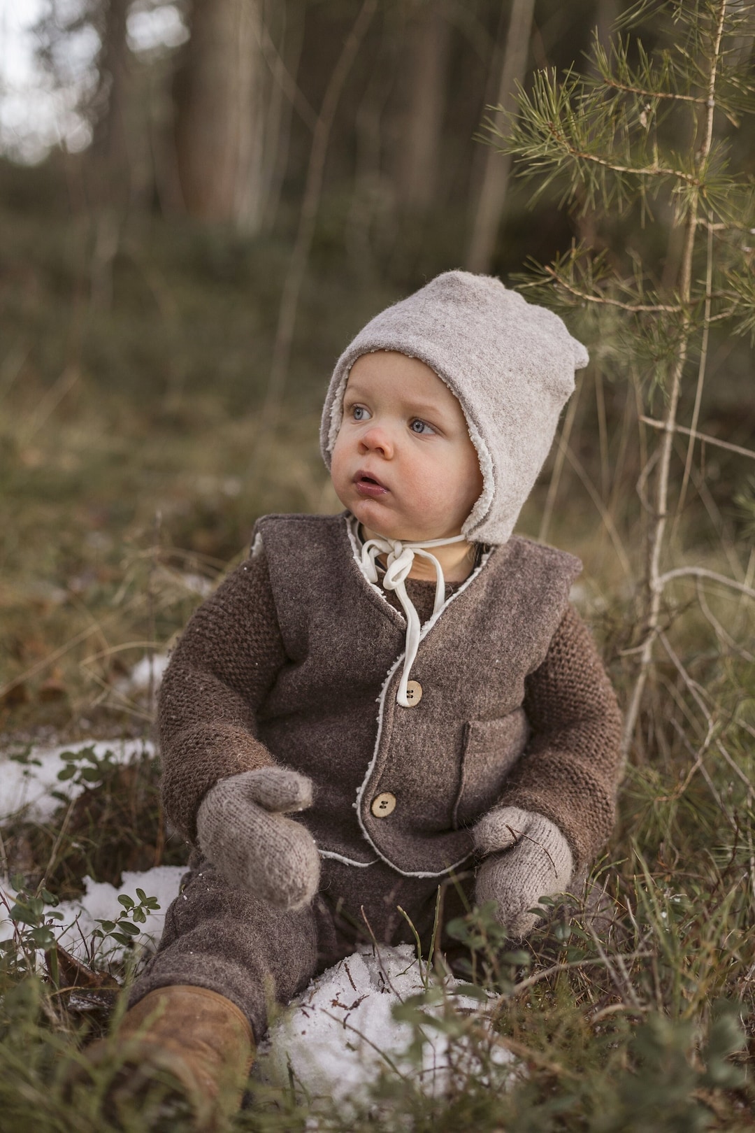 Lined Wool Vest "lars", Virgin Wool, Cotton Teddy Lining, Kids Vest ...