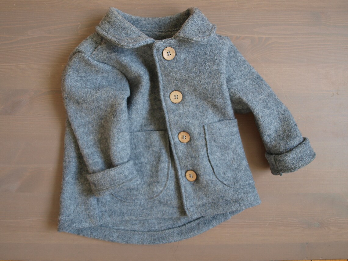 Wool Coat Malin, Kids, Virgin Wool, Choice of Color, Peter Pan Collar ...