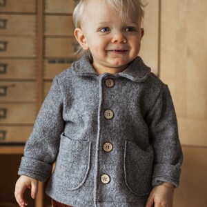 Wool Coat Malin, Kids, Virgin Wool, Choice of Color, Peter Pan Collar ...