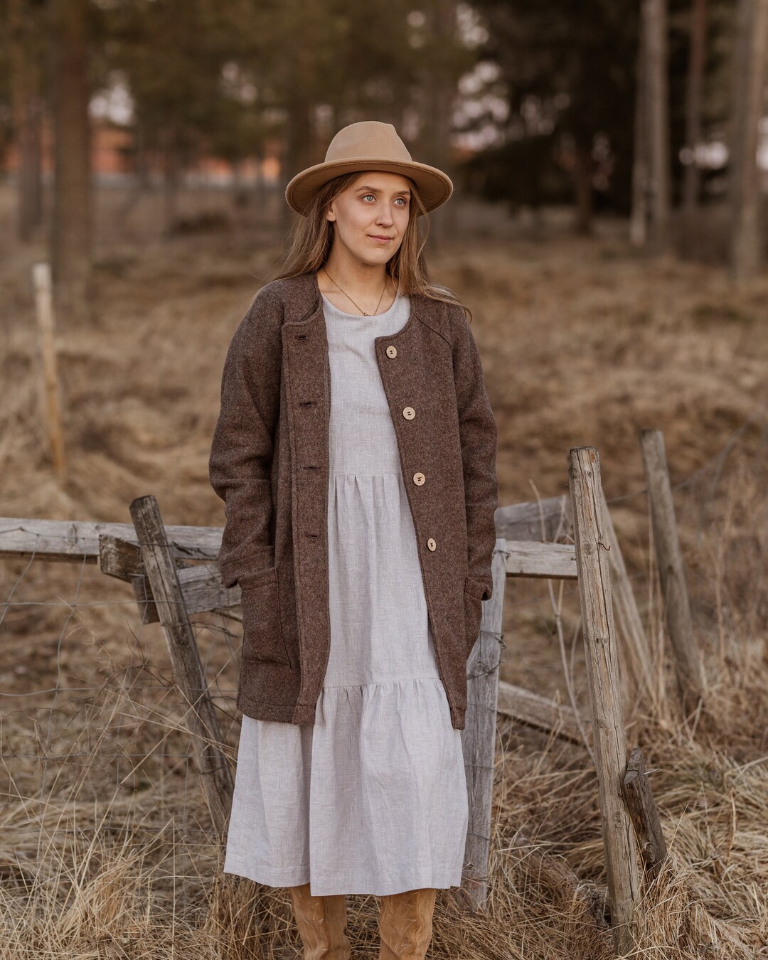 Farm Female With A Natural Wool Coat