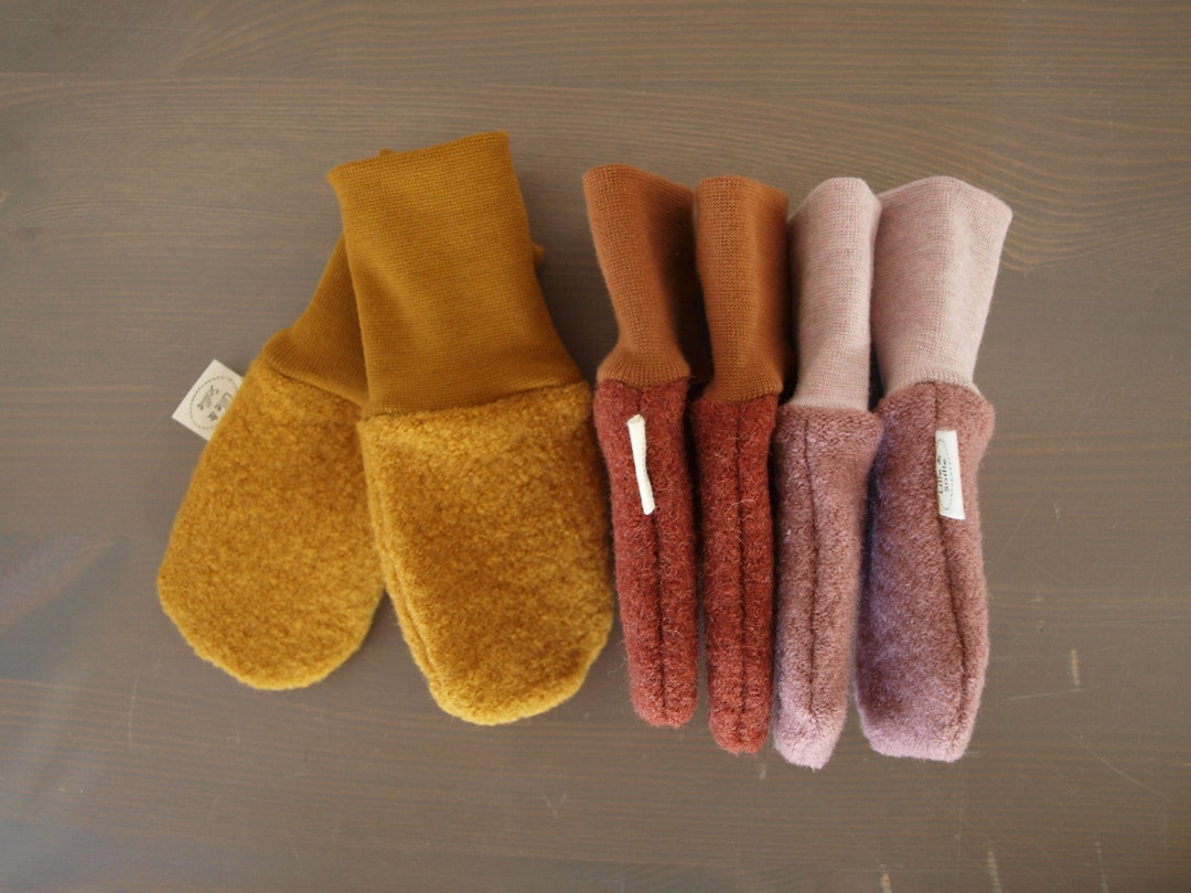 Wool Mittens Baby, Virgin Wool, Boiled Wool, Kids - Etsy