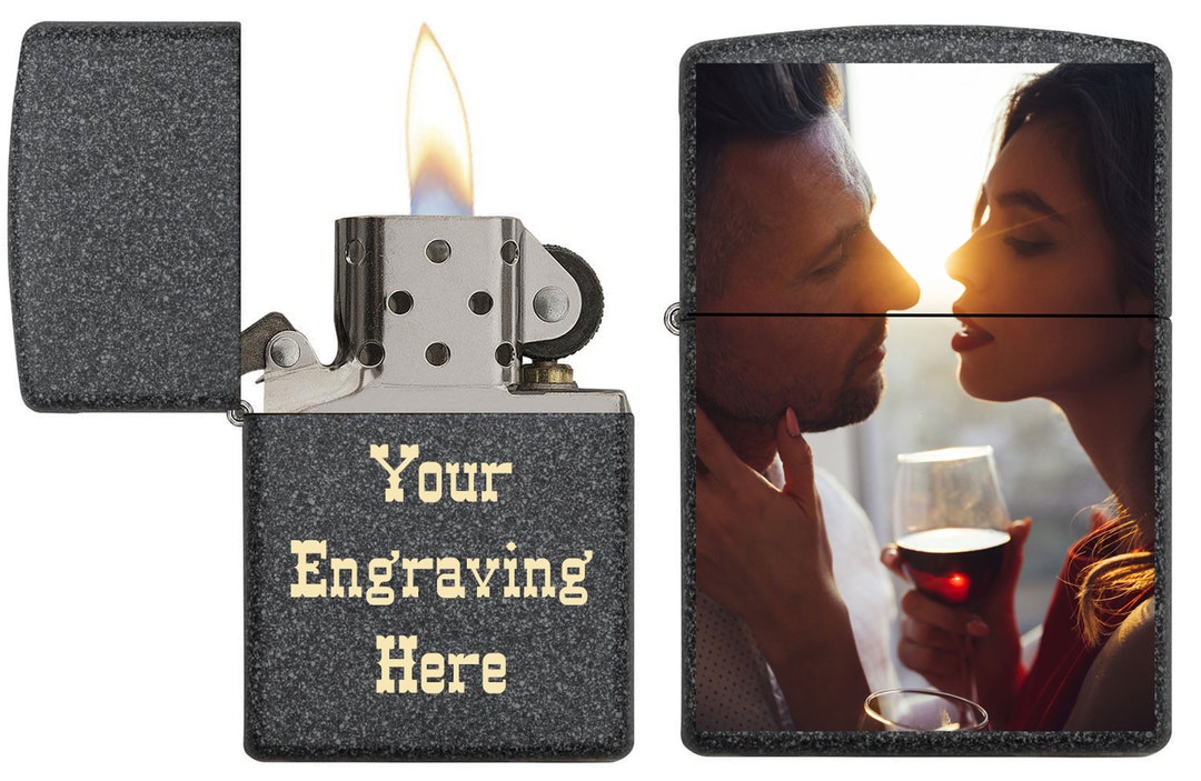 Custom Zippo Classic Iron Stone Lighter Personalize Zippo Lighter With ...