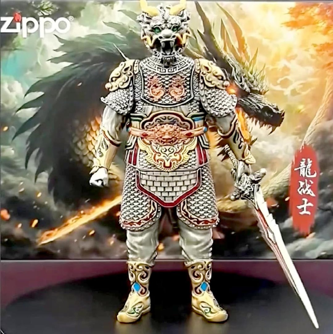 Zippo Collectable Samurai Dragon Limited Edition Table Lighter Set ...