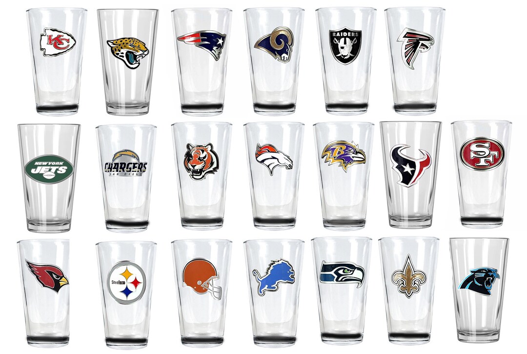 Officially Licensed NFL 16oz Pint Glass (primary Logo) Beer Glass ...