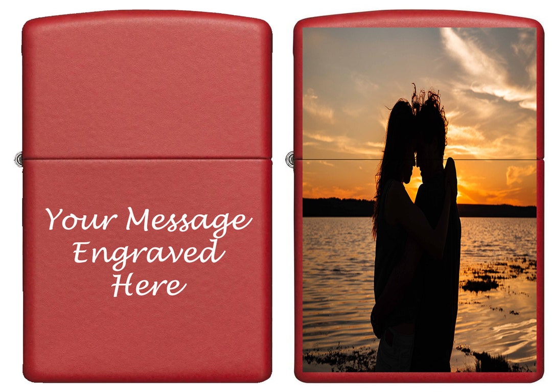 Custom Zippo Classic Red Matt Lighter! Personalize Zippo Lighter With ...