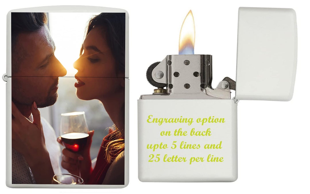 Custom Zippo Lighter: Photo, Image & Engraving - White Matte - Etsy