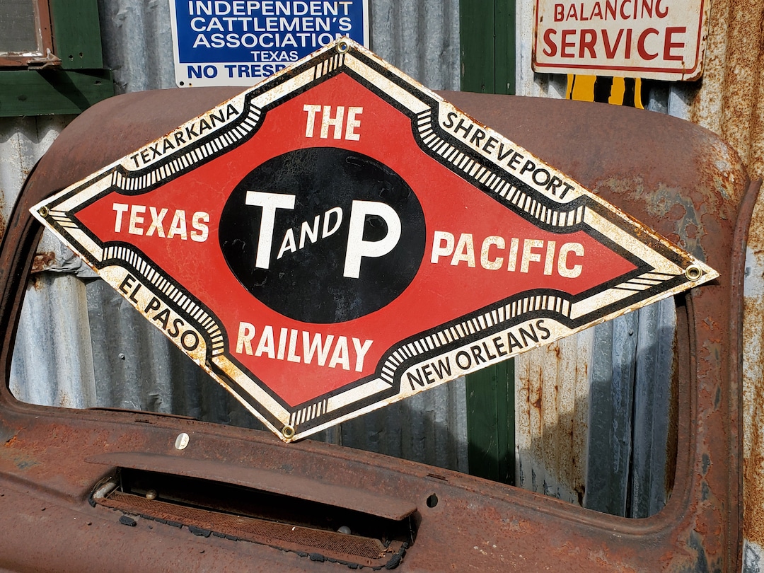 Texas & Pacific Railroad Sign - Etsy