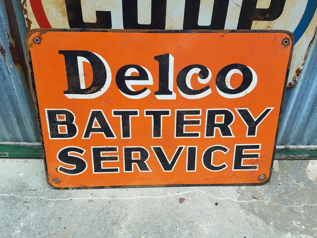 Delco Battery Service Sign - Etsy
